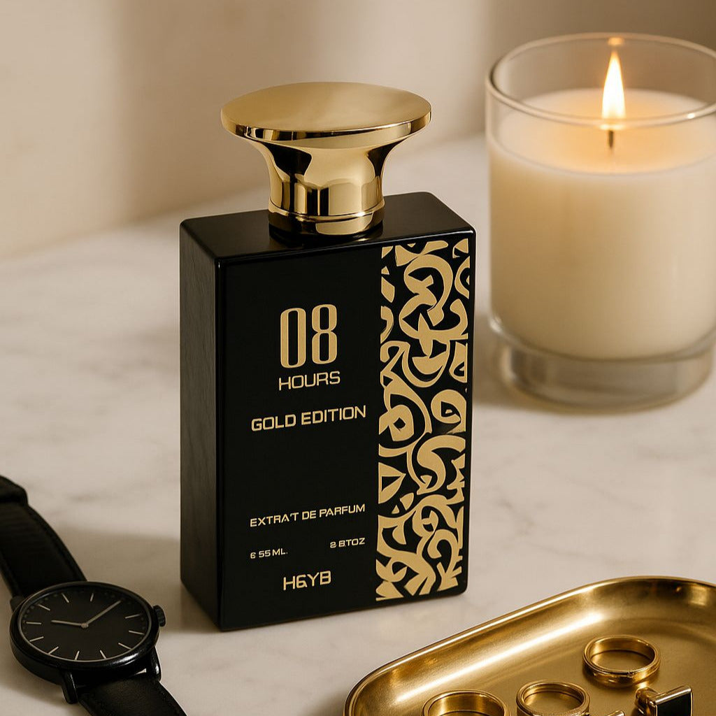 H&YB 08 Hours Gold EDP Men | 100ml | Spicy Amber Scent - Estilo Fresco